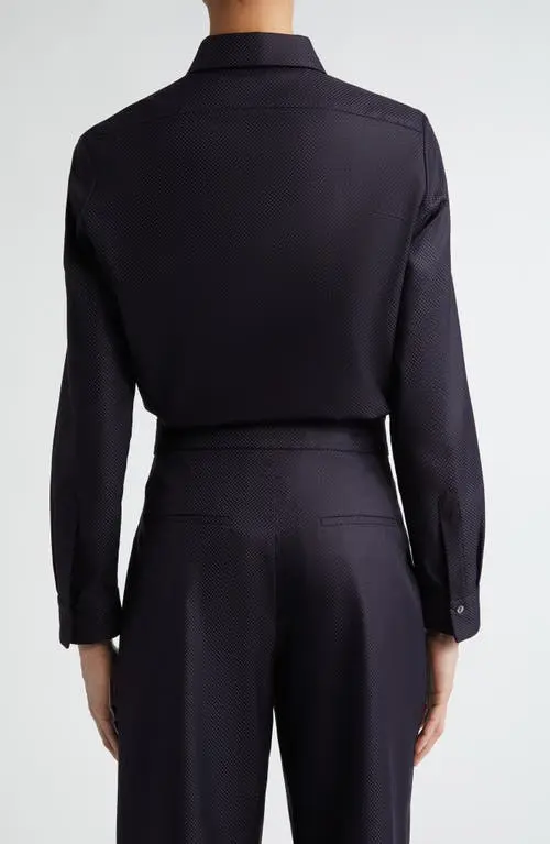 Partow Lara Cotton Jacquard Crop Button-up Shirt