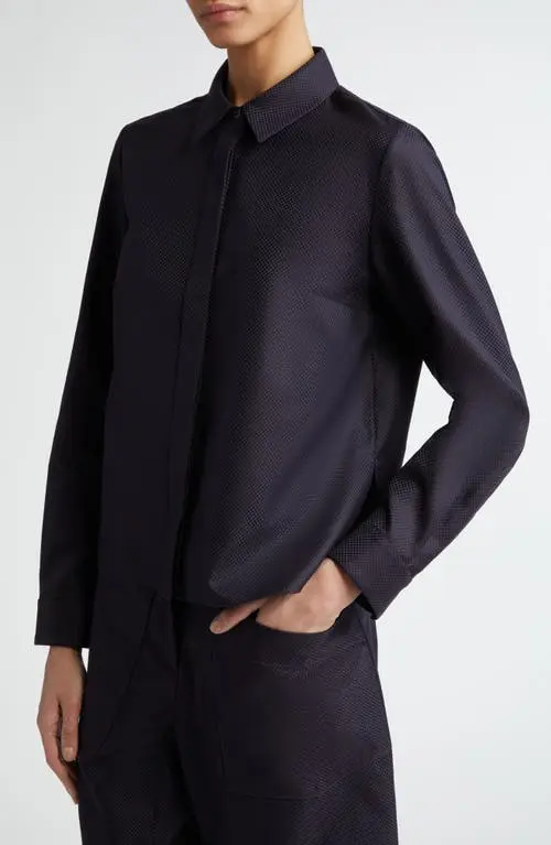 Partow Lara Cotton Jacquard Crop Button-up Shirt