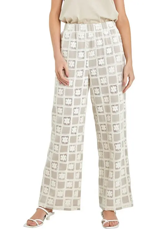English Factory Crocket Patchwork Wide Leg Trousers
