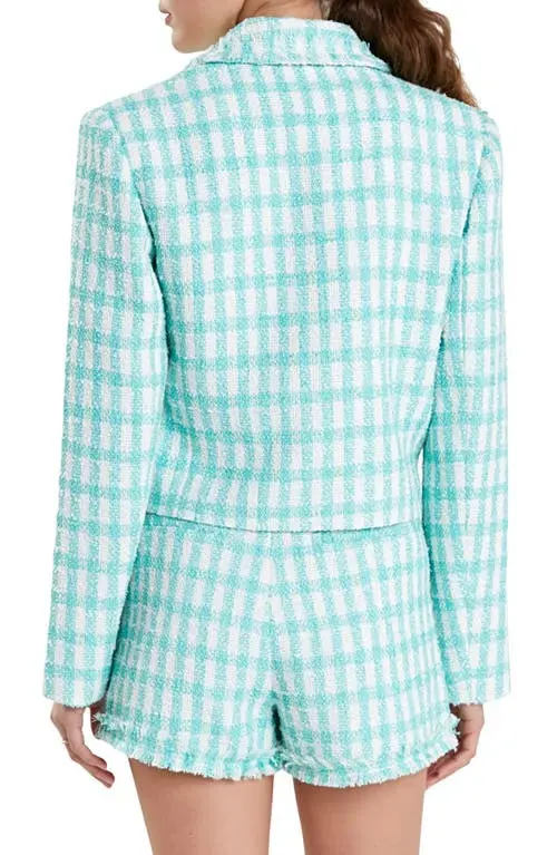 English Factory Check Bouclé Blazer - Mint