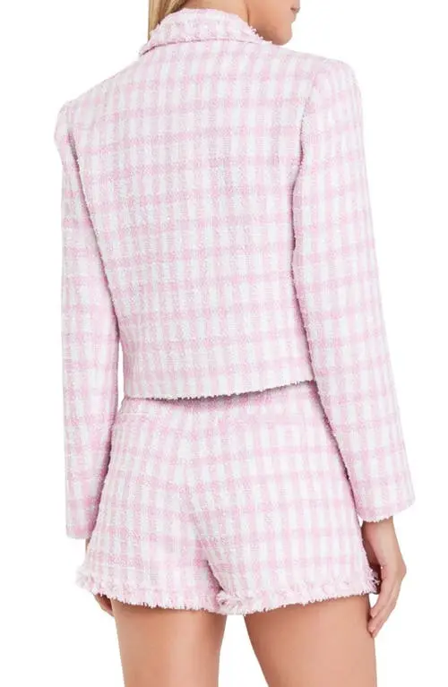 English Factory Check Bouclé Blazer - Pink
