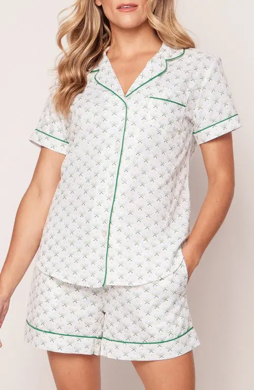PETITE PLUME Match Point Short Cotton Pajamas - Green