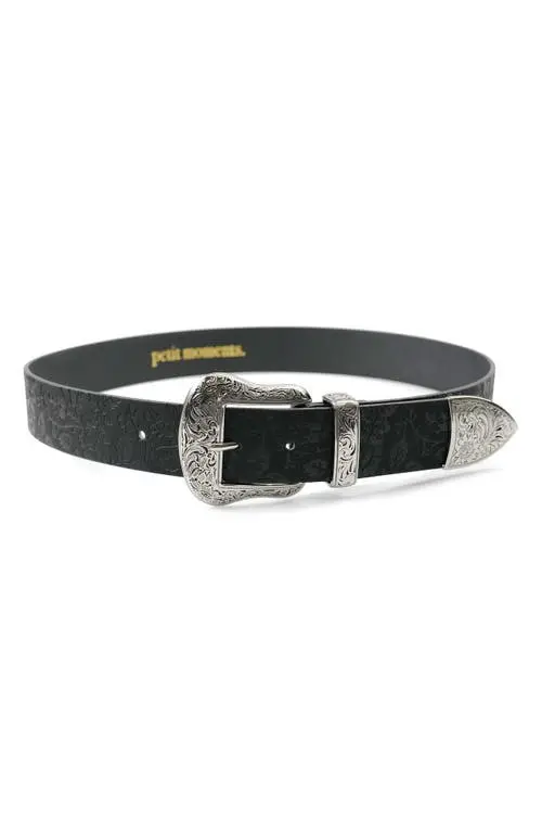 PETIT MOMENTS Roswell Debossed Belt - Black