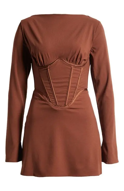 mistress rocks brown dress Spotlight' Cocoa Plunge Mesh Dress