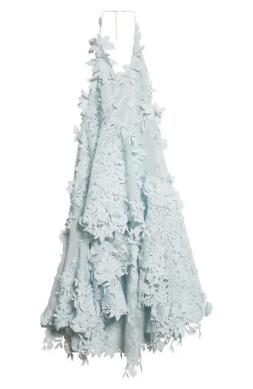 Zimmermann Natura Laser Cut Linen & Silk Halter Dress In Mint - 55% Off |  Editorialist