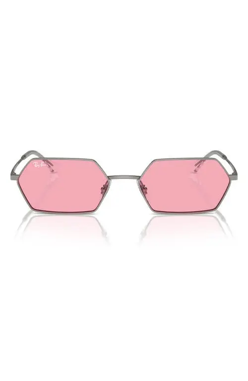 Ray-ban 58mm Tinted Rectangle Sunglasses - Pink