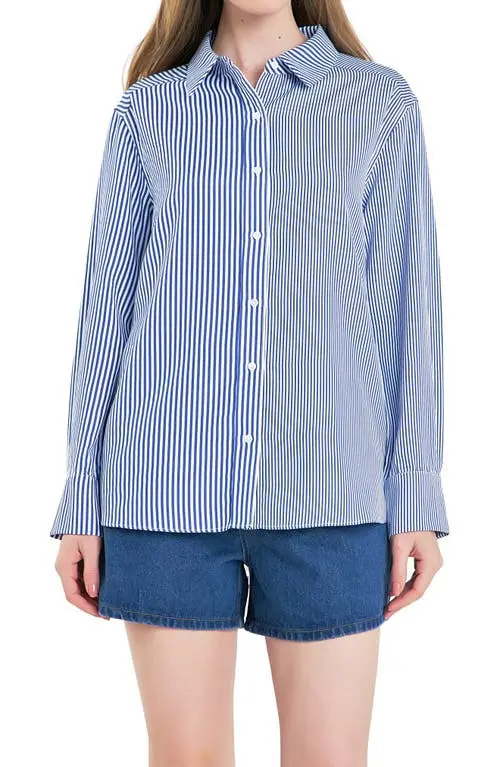 English Factory Colorblock Striped Button-up Shirt