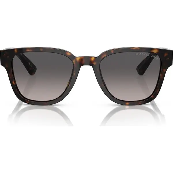 Prada 52mm Polarized Square Sunglasses - Tortoise