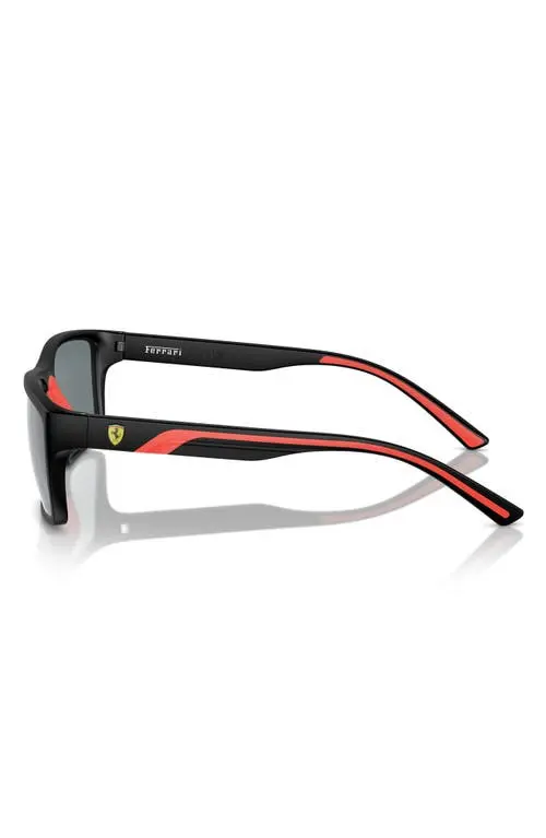SCUDERIA FERRARI 59mm Rectangular Sunglasses - Black Grey