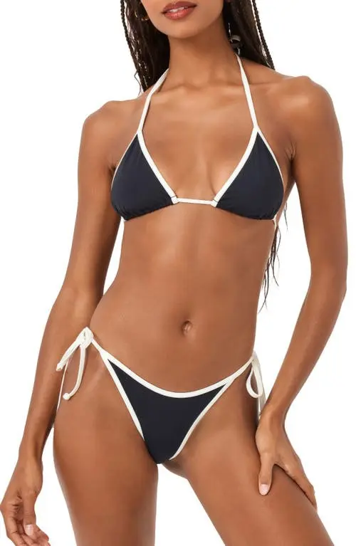L*Space Levy Classic Bikini Bottoms - Black/cream