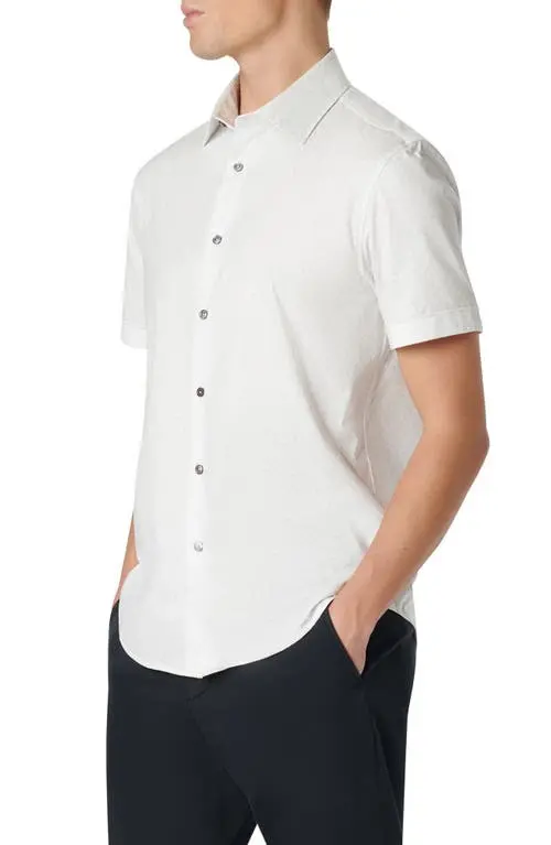 Bugatchi Miles Ooohcotton® Short Sleeve Button-up Shirt - White
