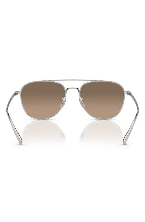 Oliver Spencer 55mm Rivetti Polarized Aviator Sunglasses - Silver