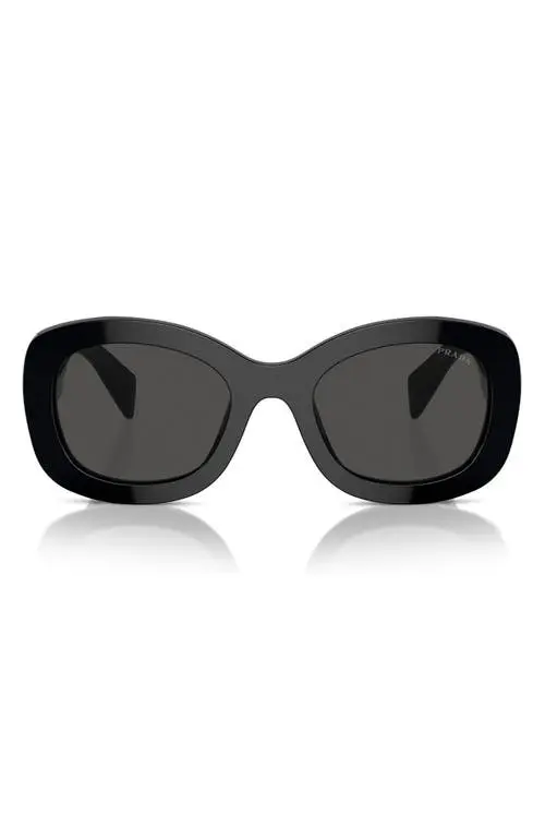 Prada 54mm Oval Polarized Sunglasses - Black