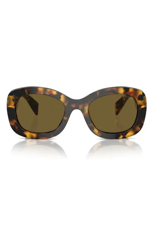 Prada 54mm Oval Polarized Sunglasses - Dark Brown