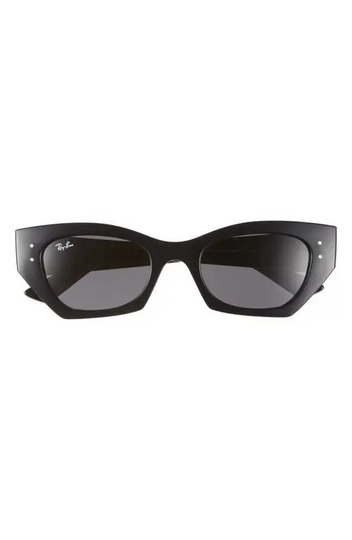 Ray-ban Zena 52mm Geometric Sunglasses - Black / Black