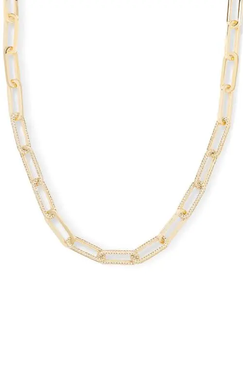 Melinda Maria Carrie Pavé Chain Link Necklace - Gold