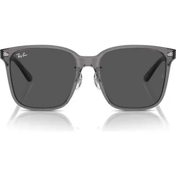 Ray-ban Slim Square 57mm Sunglasses - Transparent Grey