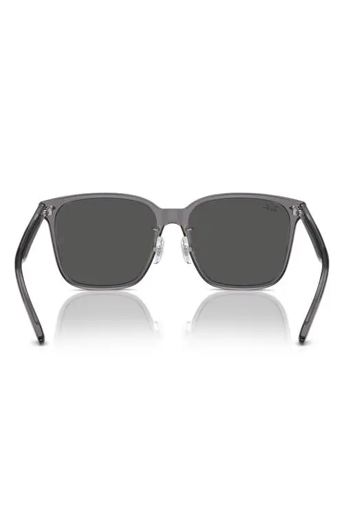 Ray-ban Slim Square 57mm Sunglasses - Transparent Grey