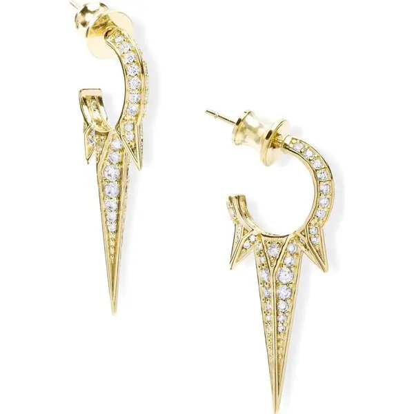 Melinda Maria Gabriella Pavé Triple Spike Hoop Earrings - Gold