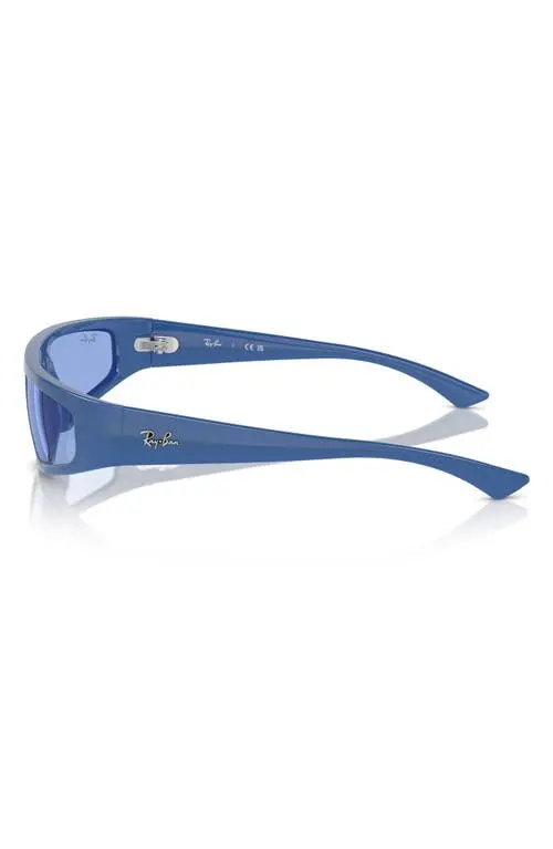 Ray-ban 59mm Wraparound Sunglasses - Blue