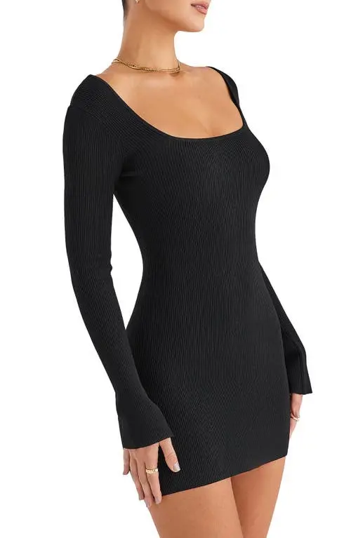 Mistress Rocks Long Sleeve Mini Sweater Dress In Black - 80% Off |  Editorialist