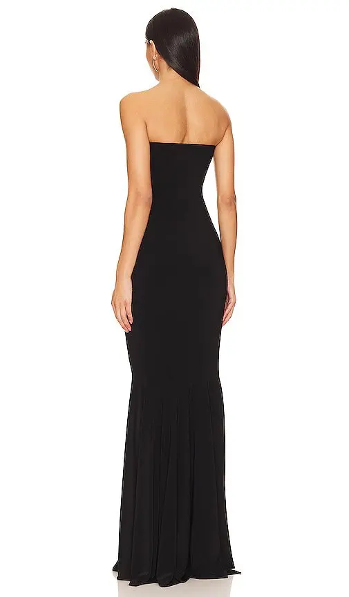 Norma Kamali Strapless Shirred Gown - Black