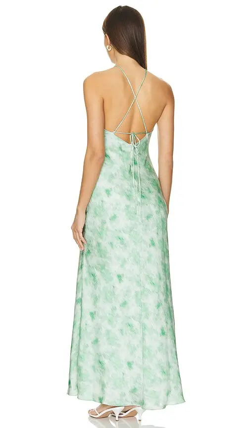 Astr The Label Elynor Ruched Satin Maxi Dress