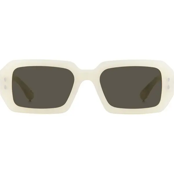 Isabel Marant 53mm Rectangular Sunglasses - Pearl White/grey
