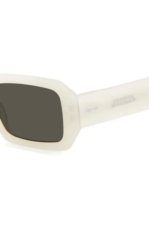 Isabel Marant 53mm Rectangular Sunglasses - Pearl White/grey