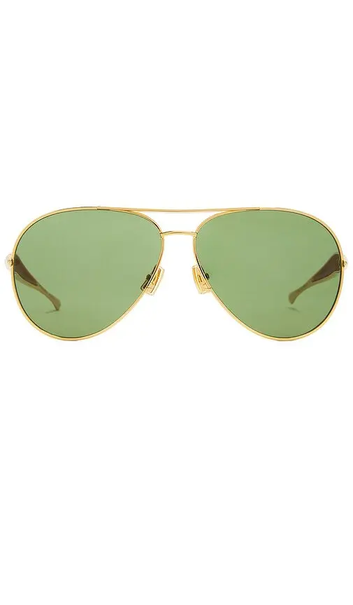 Bottega Veneta Sardine Aviator Sunglasses - Gold & Green
