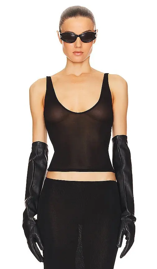 HELSA Sheer Knit Tank Top