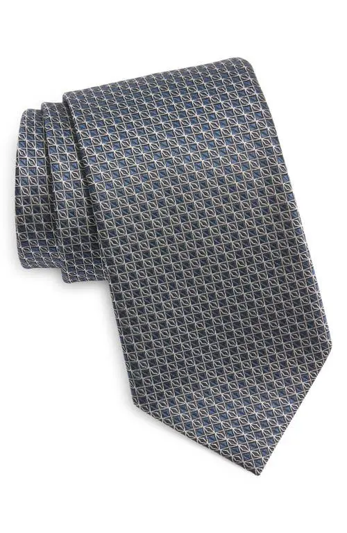 Zegna Cento Fili Silk Jacquard Neck Tie - Darkblue
