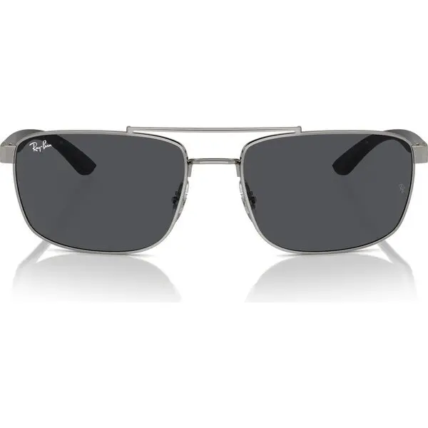Ray-ban 60mm Rectangular Sunglasses - Dark Grey