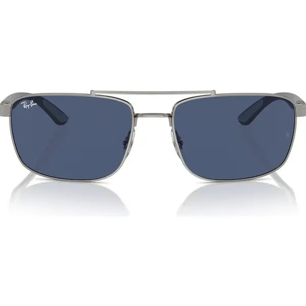 Ray-ban 60mm Rectangular Sunglasses - Gunmetal