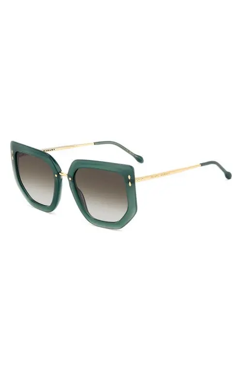 Isabel Marant 55mm Gradient Cat Eye Sunglasses - Gold Green/green Shaded