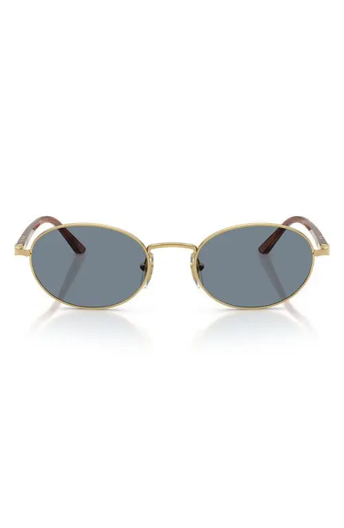 Persol 55mm Oval Sunglasses - Gold/light Blue