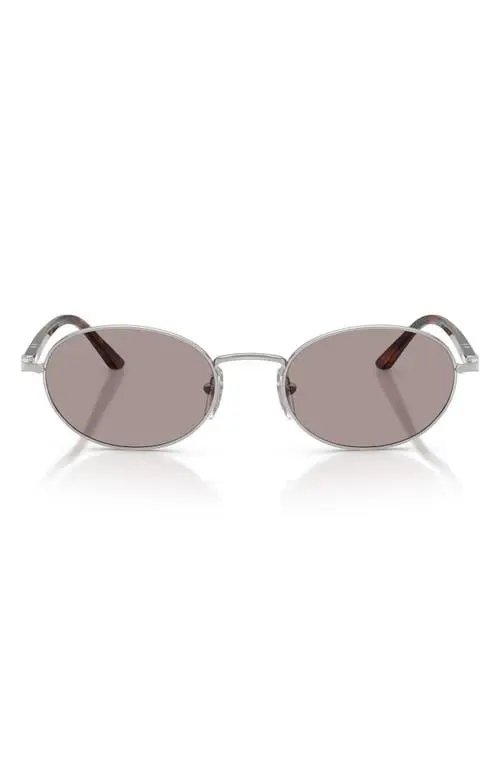 Persol 55mm Oval Sunglasses - Silver/violet