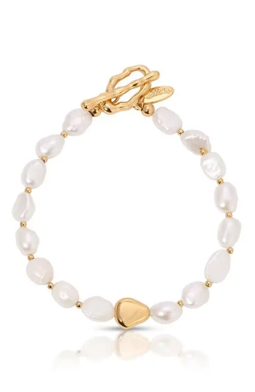 Ettika Freshwater Pearl Bracelet - Gold