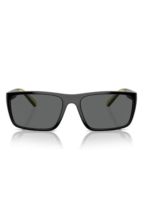 SCUDERIA FERRARI 59mm Rectangular Sunglasses - Black