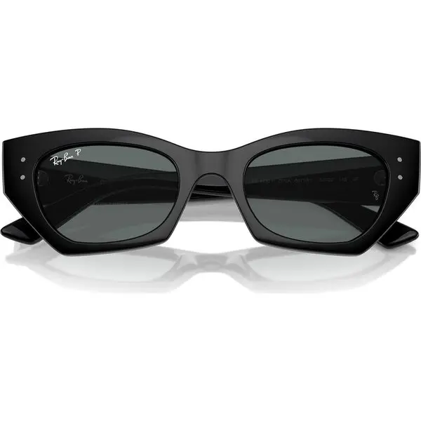 Ray-ban Zena 52mm Polarized Irregular Sunglasses - Black