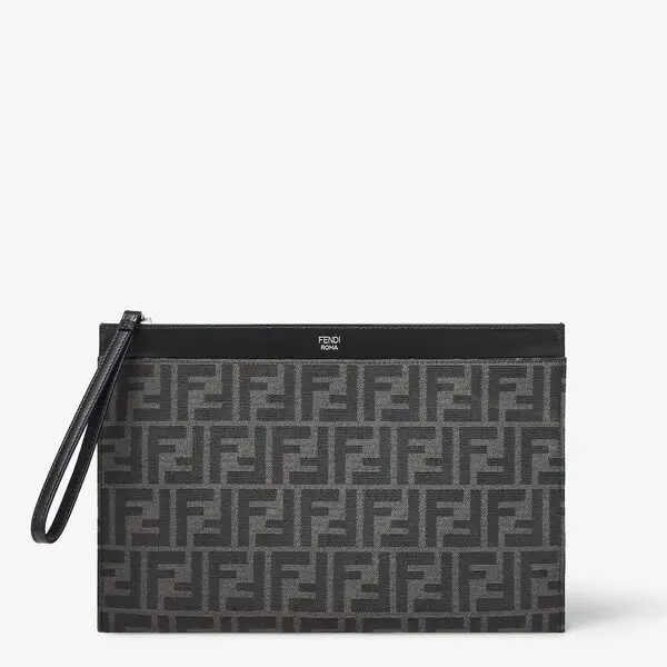 Fendi Ff Jacquard Flat Pouch - Black