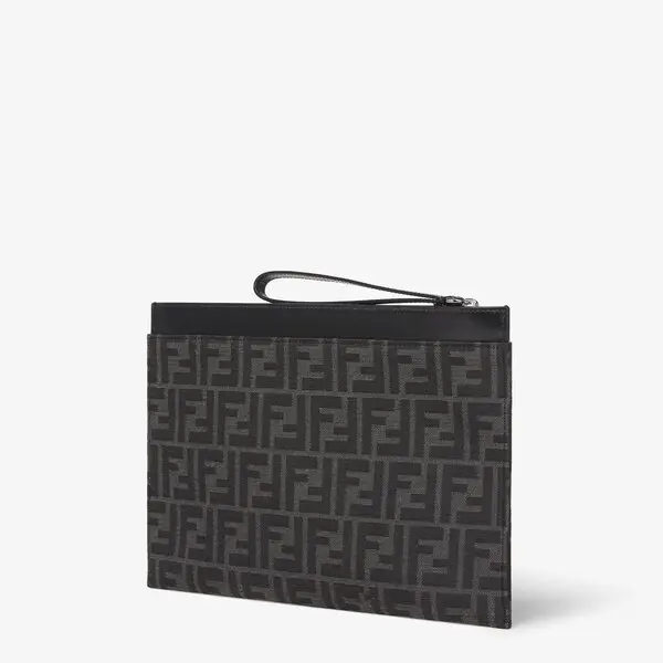 Fendi Ff Jacquard Flat Pouch - Black