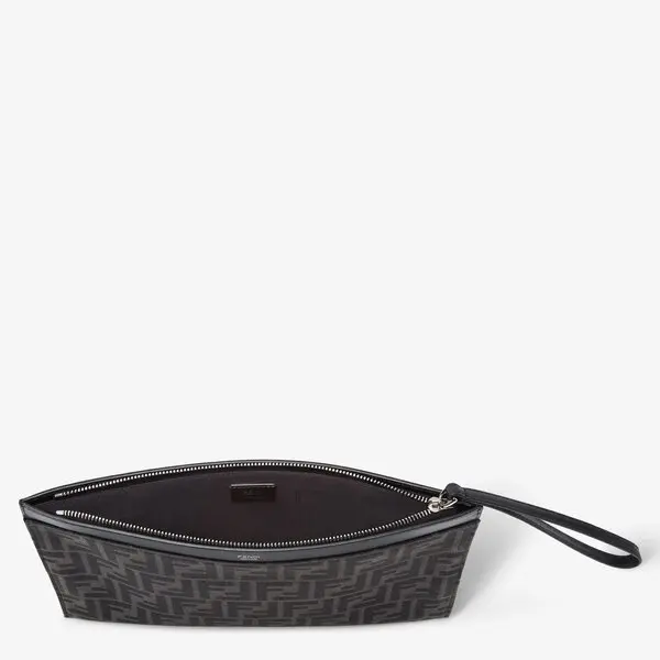 Fendi Ff Jacquard Flat Pouch - Black