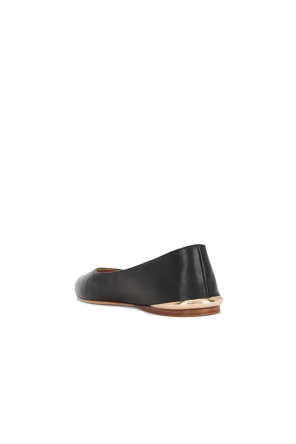 Gabriela Hearst Fleur Leather Flats Black 70% Off Editorialist