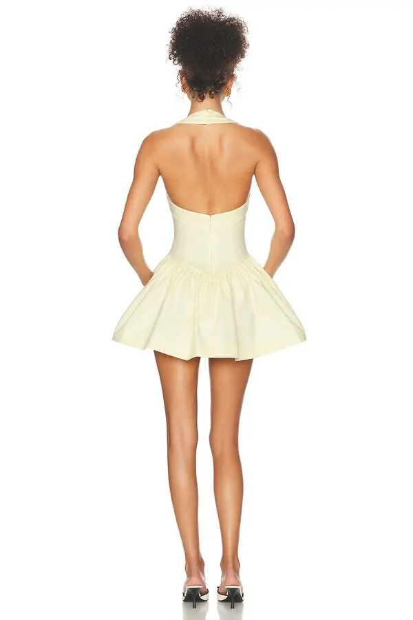 HELSA Faille Halter Mini Dress