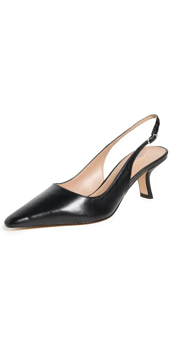 Sam Edelman Bianka Slingback Pumps - Black Leather