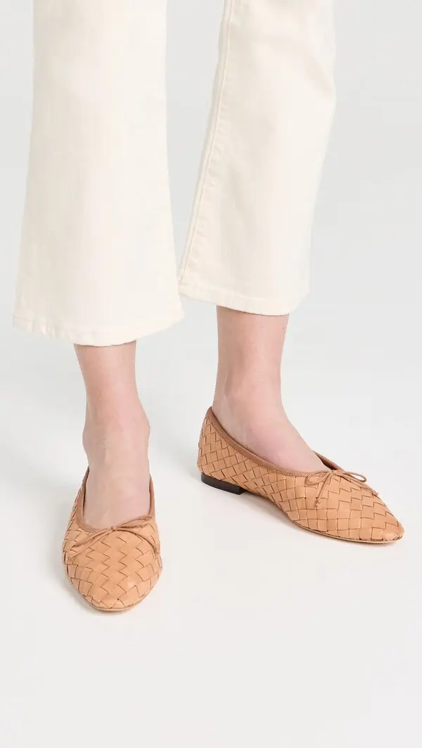 LOEFFLER RANDALL Landry Woven Flats - Honey