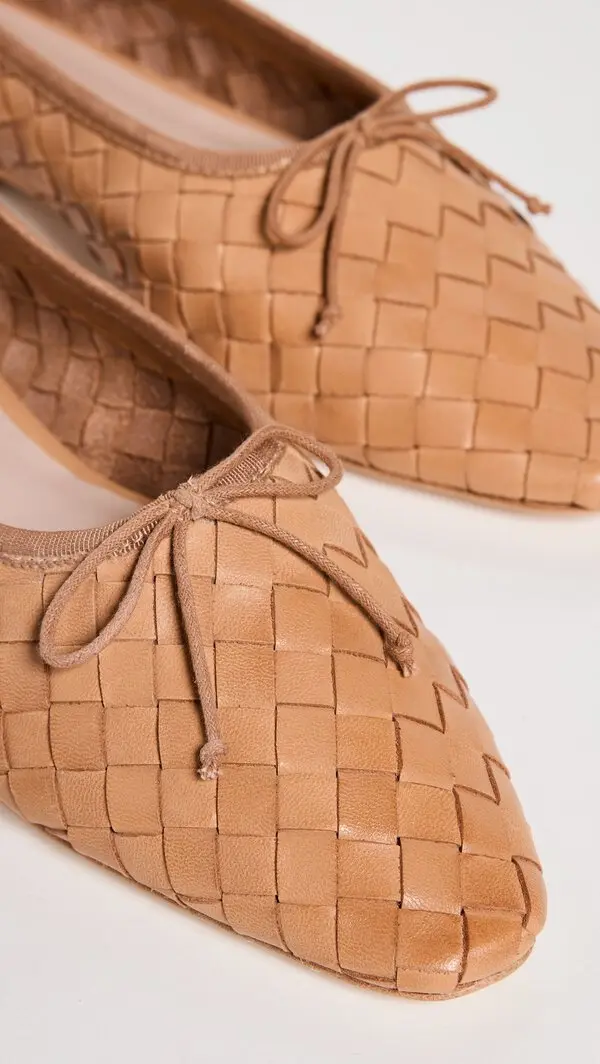 LOEFFLER RANDALL Landry Woven Flats - Honey