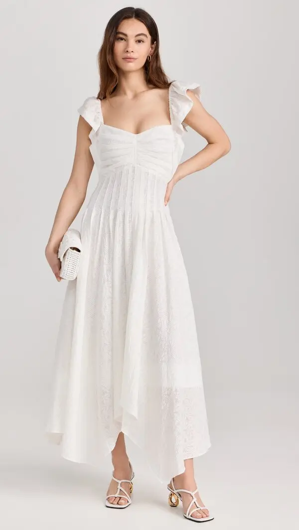 how to style a formal dress in winter 3/4 Length Sleeve Belted Chiffon Handkerchief Hem Dress