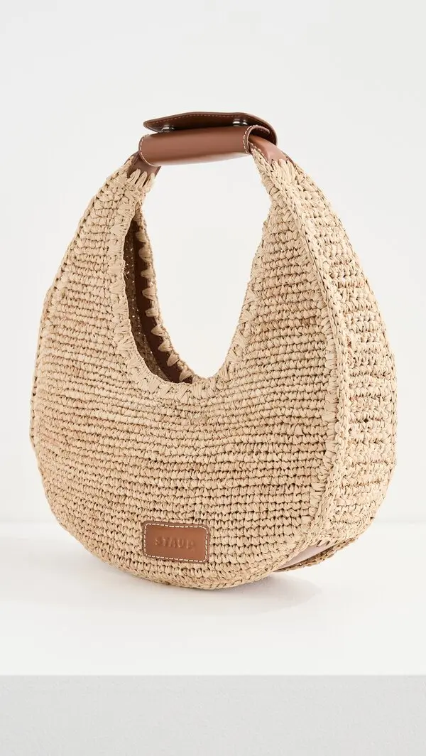 Staud Moon Raffia Tote Bag - Natural/tan